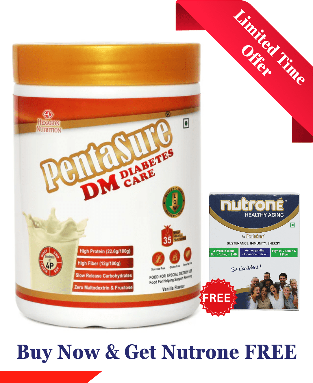 PentaSure DM – Diabetes Care Nutrition Drink - Vanilla Flavor 1 Kg ...