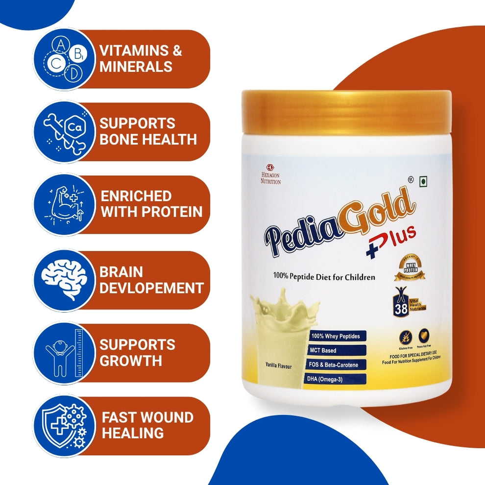 PediaGold Plus - 100% Peptide Diet for Children - Vanilla Flavour ...