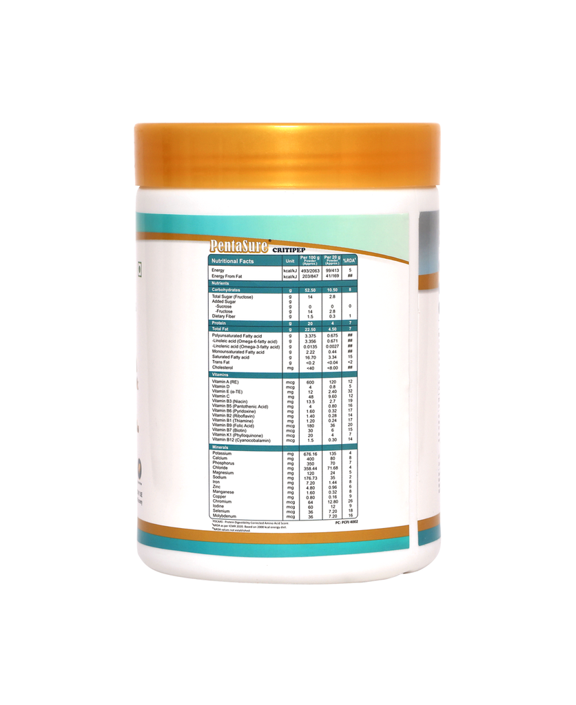 Pentasure CRITIPEP Peptide Diet - Creamy Vanilla Flavour 400gm ...